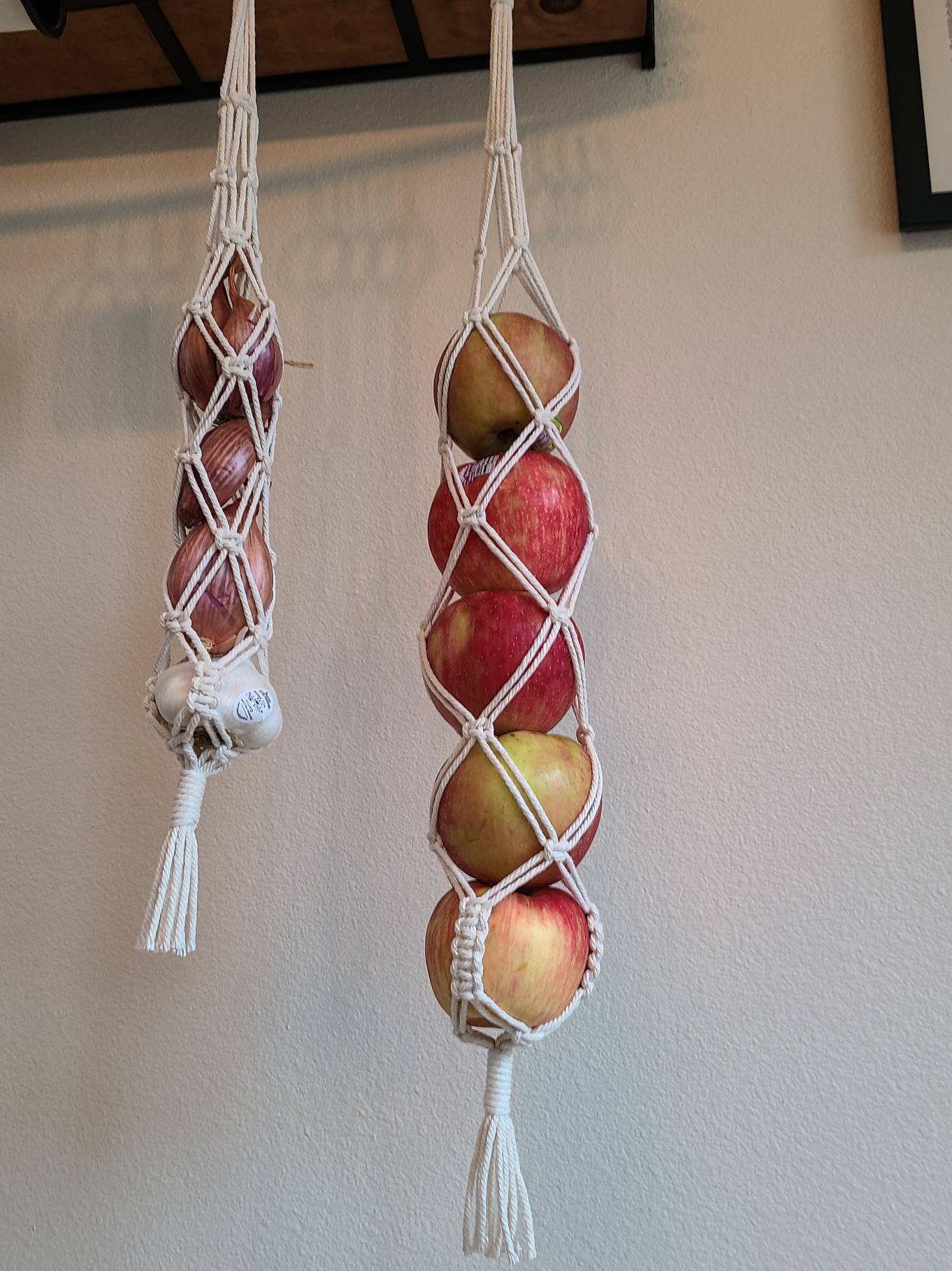 Macrame Produce Hangers- Set of 2 - Etsy