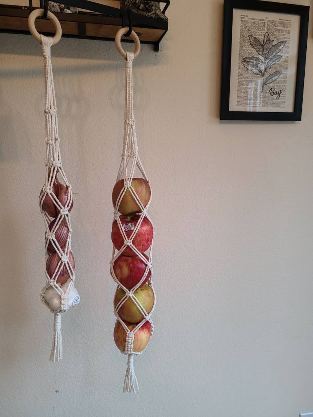 Macrame Produce Hangers- Set of 2 - Etsy