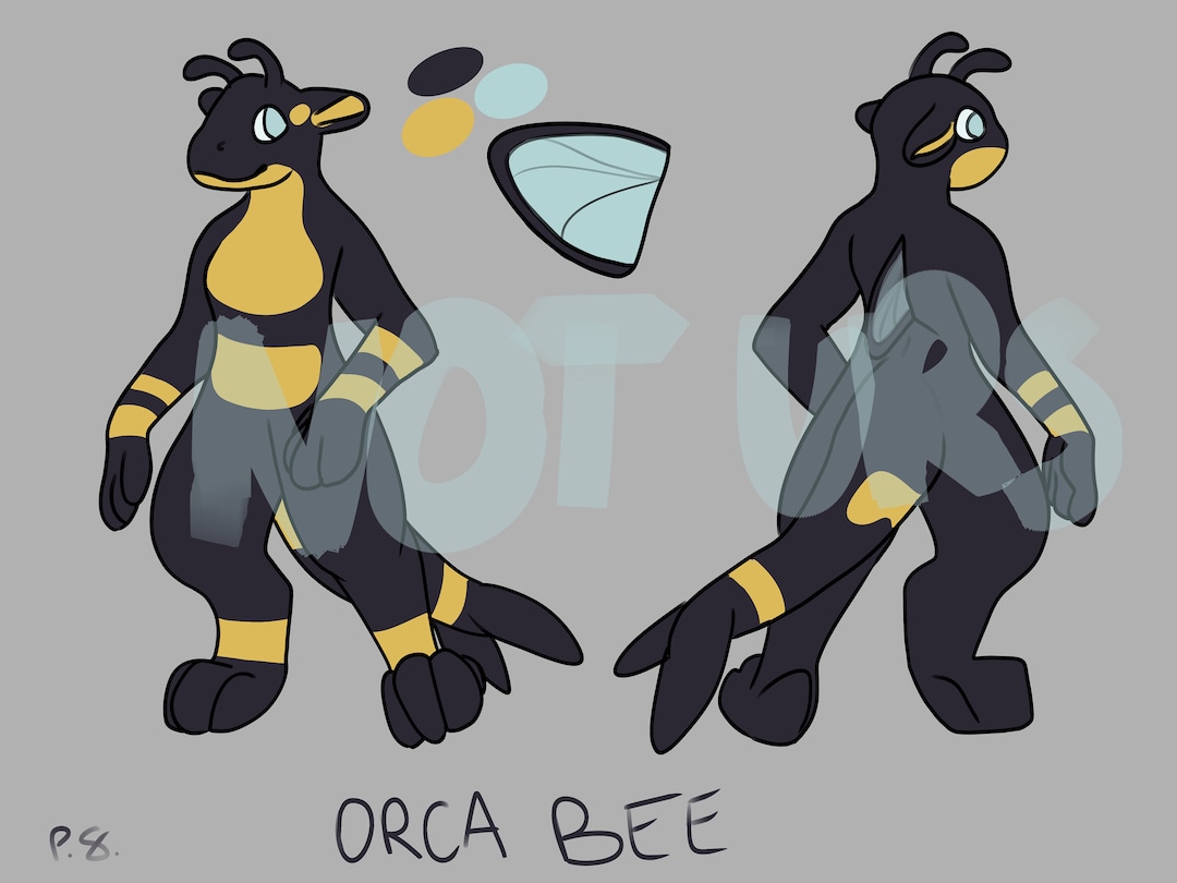 Orca Bee fursona Character Furry Fursuit Adoptable Design Reference ...