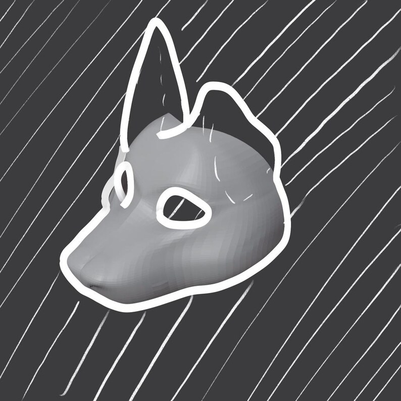 Canine Mask Base: Fursuit Furry Therian Alterhuman Dog Border Collie ...