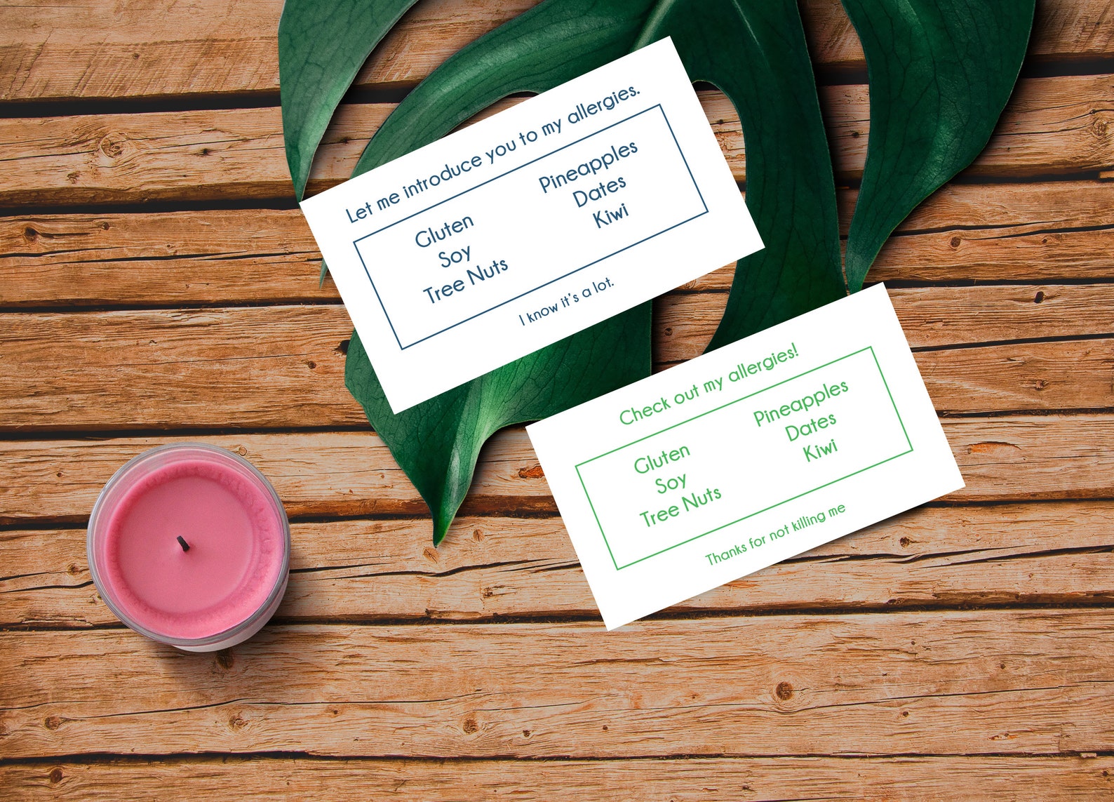 Customizable Food Allergy Restaurant Cards Food Allergies | Etsy