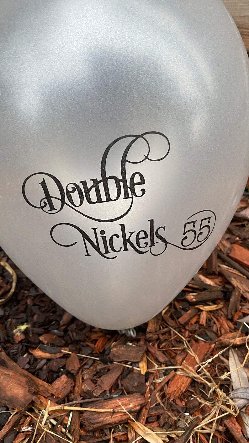 Double Nickels Birthday Silver Balloons/black Font- 12 Inch - (set of ...