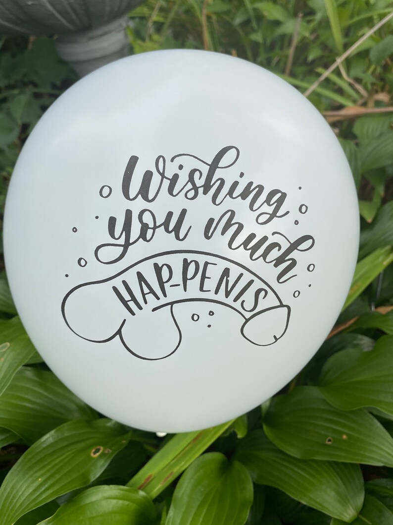 Wishing You Much Hap Penis Balloons White 12 Inch Set Of Etsy