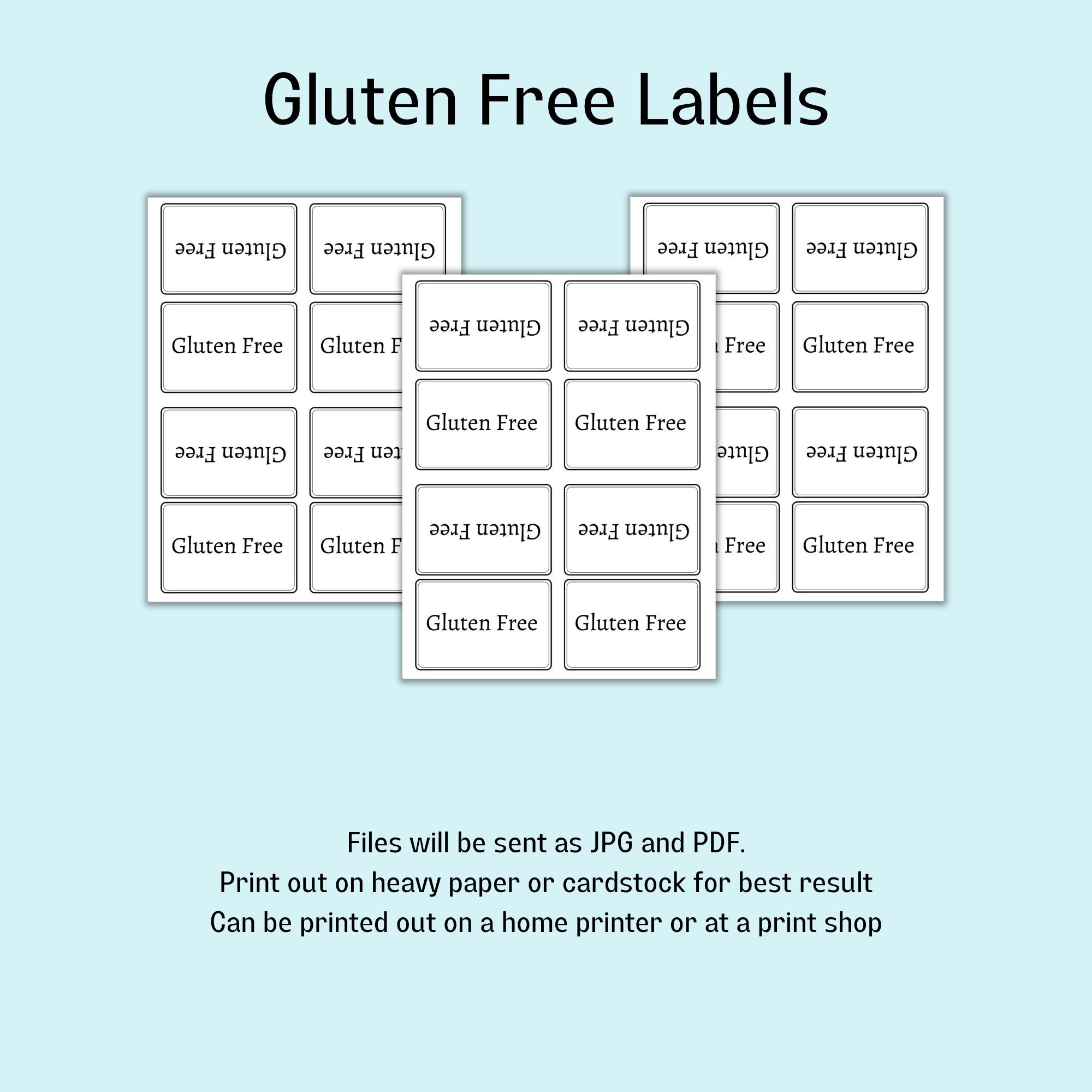 Gluten Free Printable Label - Etsy UK