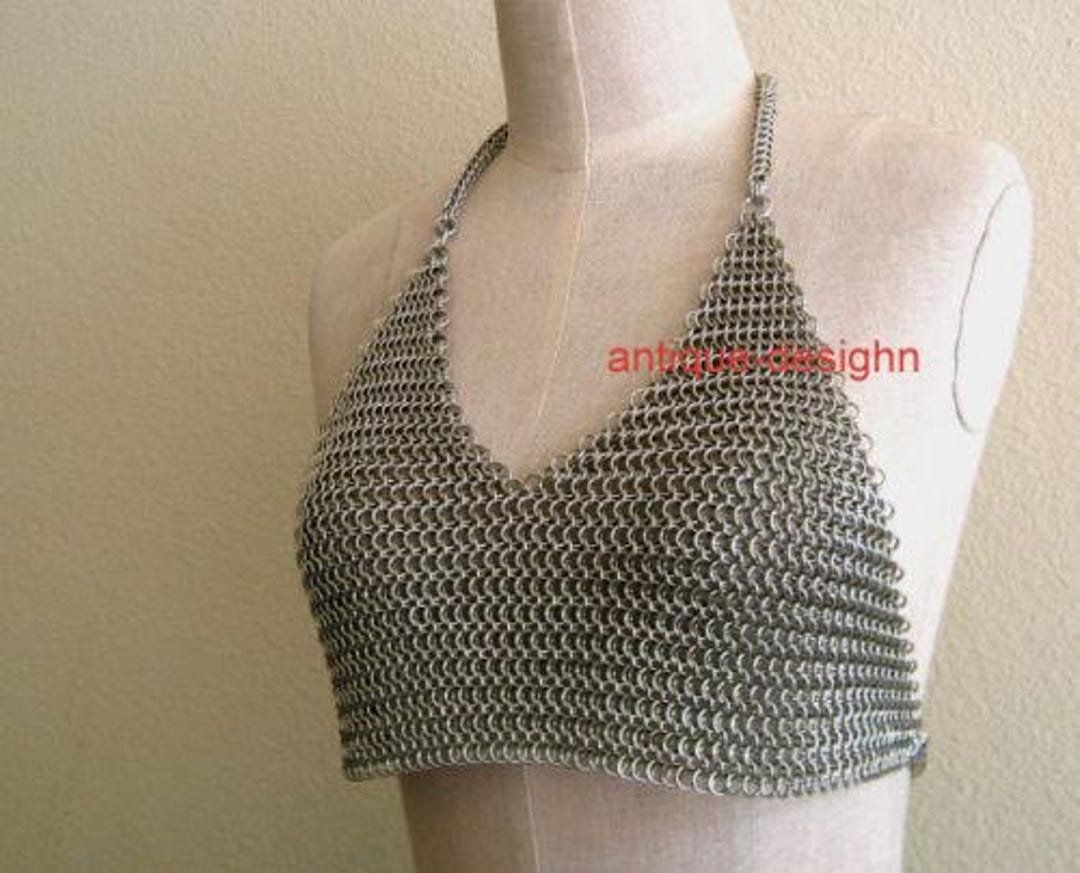 Handmade Female Girls Women Woman Chainmail HALTER BRA BRAS , 10mm , 14 ...