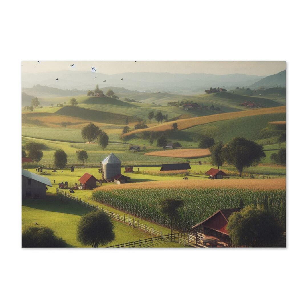 On the Farm Greeting Card With a Scenic Landscape Great for Any ...