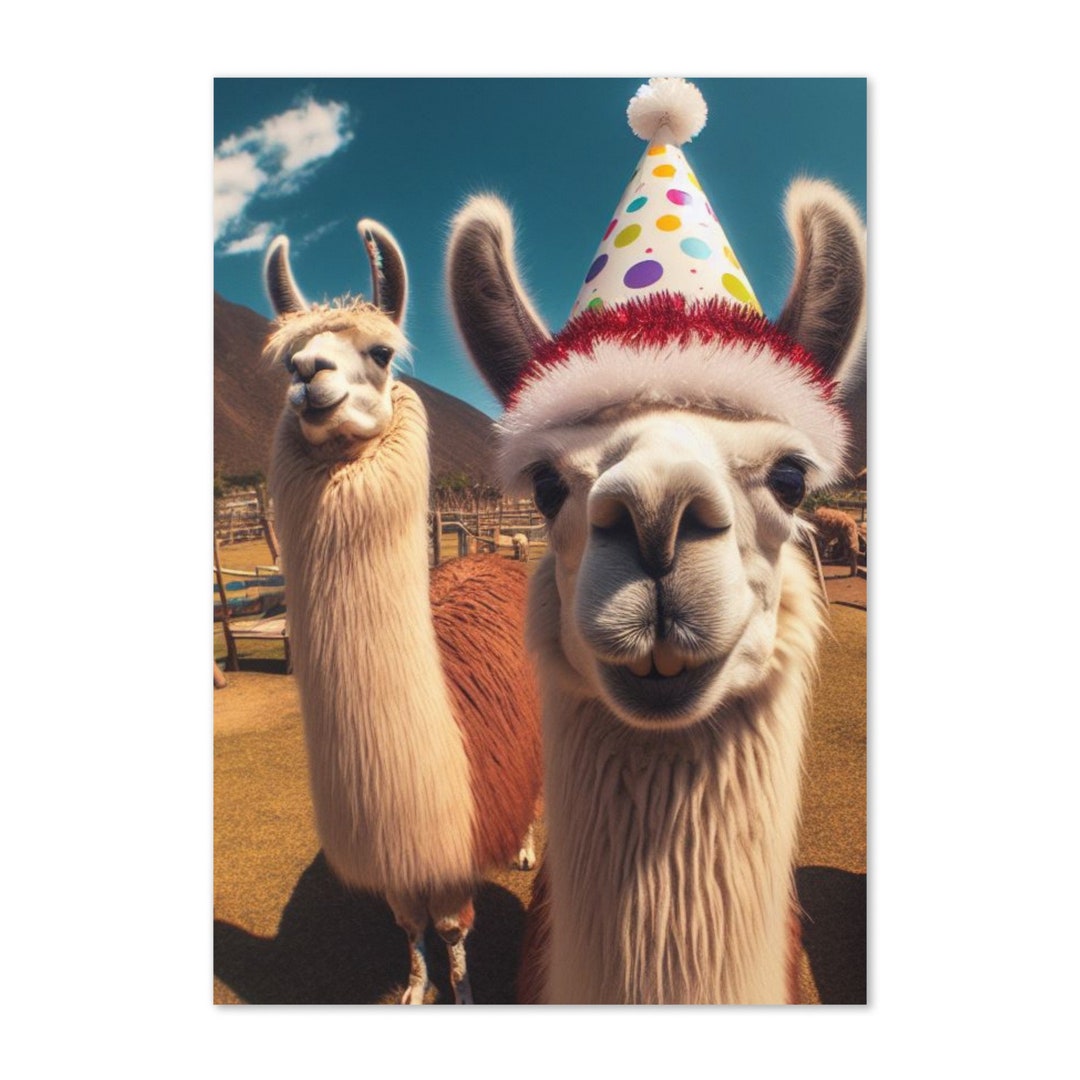 Happy Birthday Llama Greeting Card / Blank Inside / Funny Llama Cards ...
