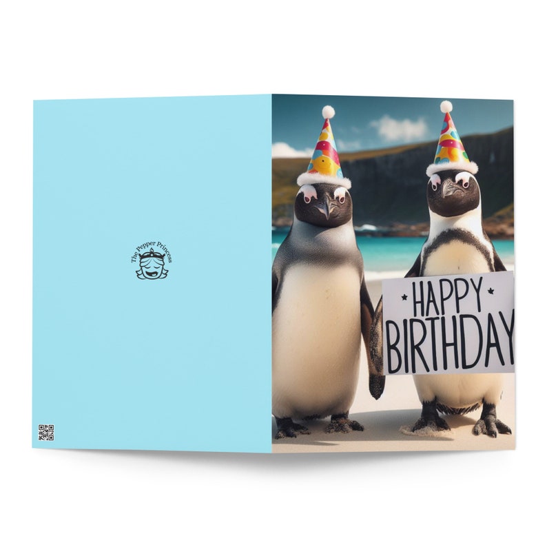 Funny Penguin Birthday Card | Cute Animal Greeting | Blank Inside for ...