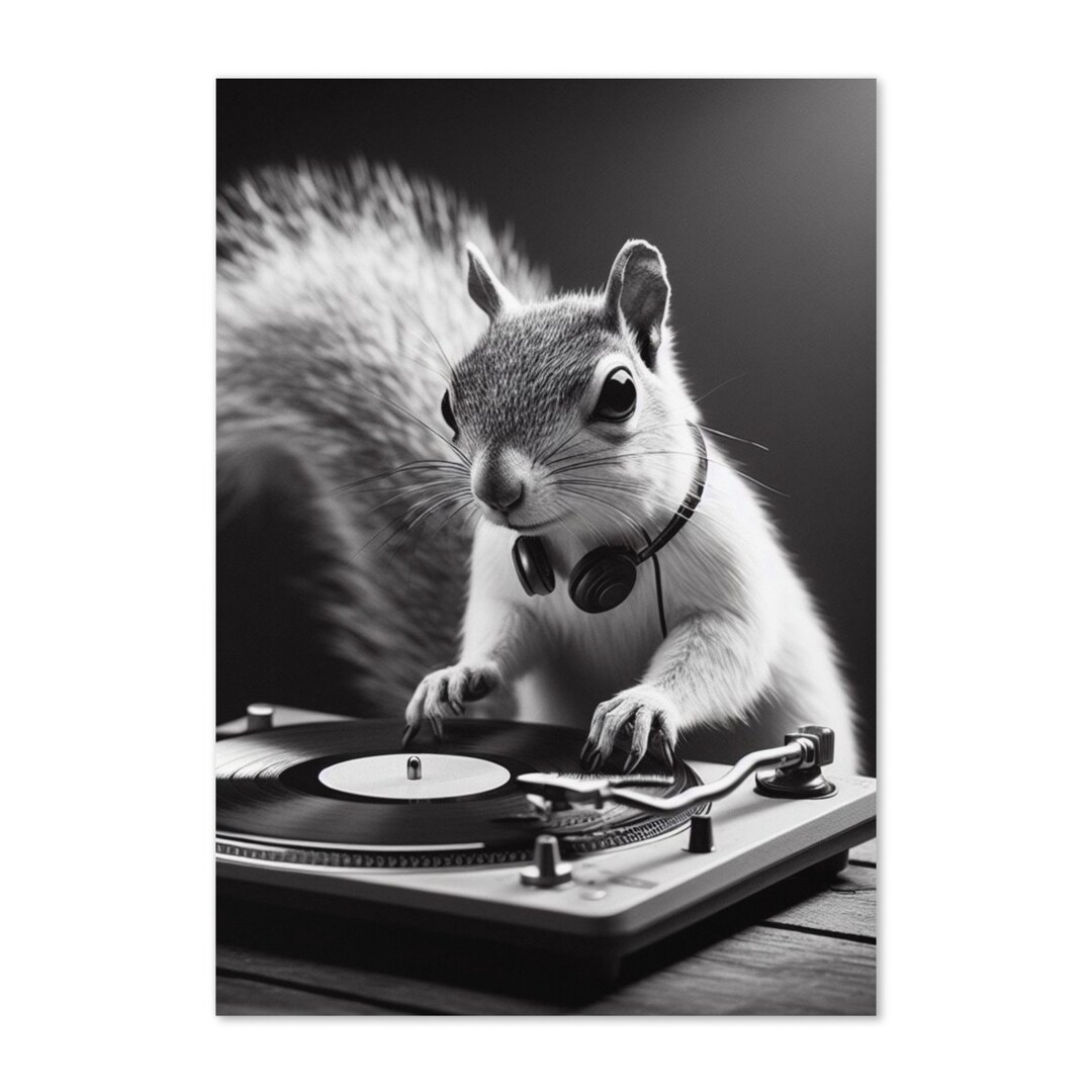 DJ Squirrel Party Greeting Card – Funny & Blank Inside – Perfect for ...