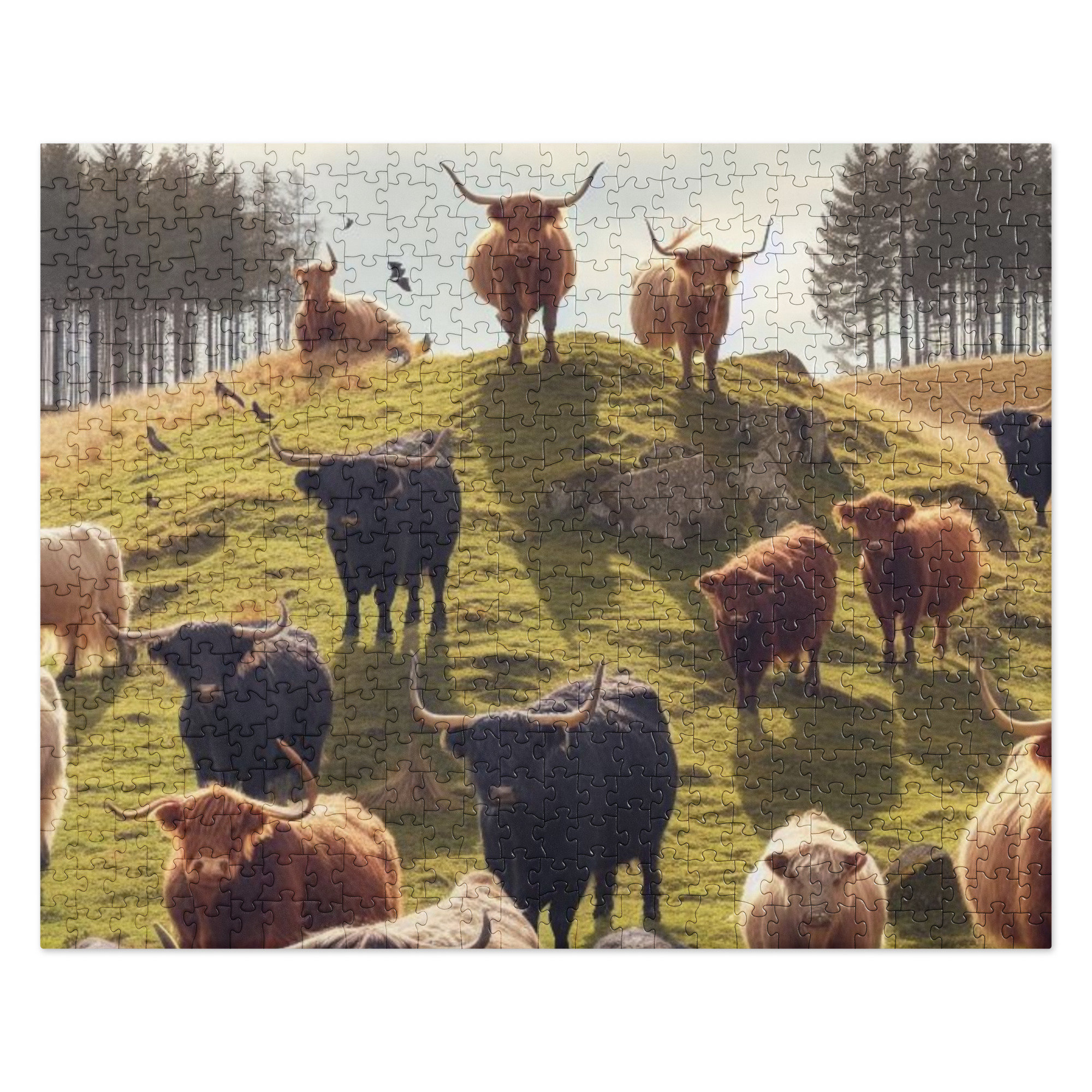 Cows on A Hill Jigsaw Puzzle Cow Jigsaw Puzzle Eco Friendly Jigsaw Gift ...