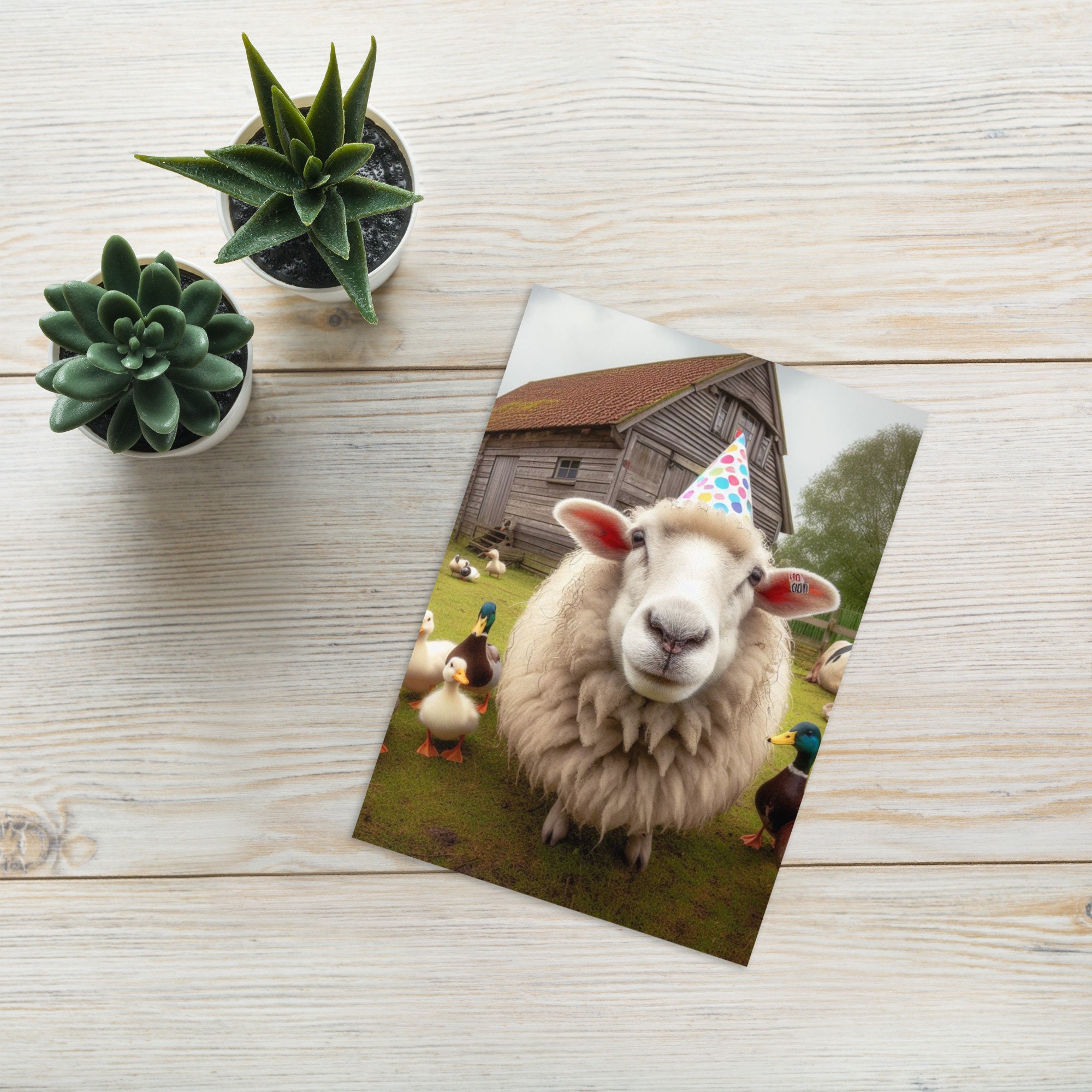 Happy Birthday Sheep Greeting Card/ Blank Inside /funny Birthday Card ...
