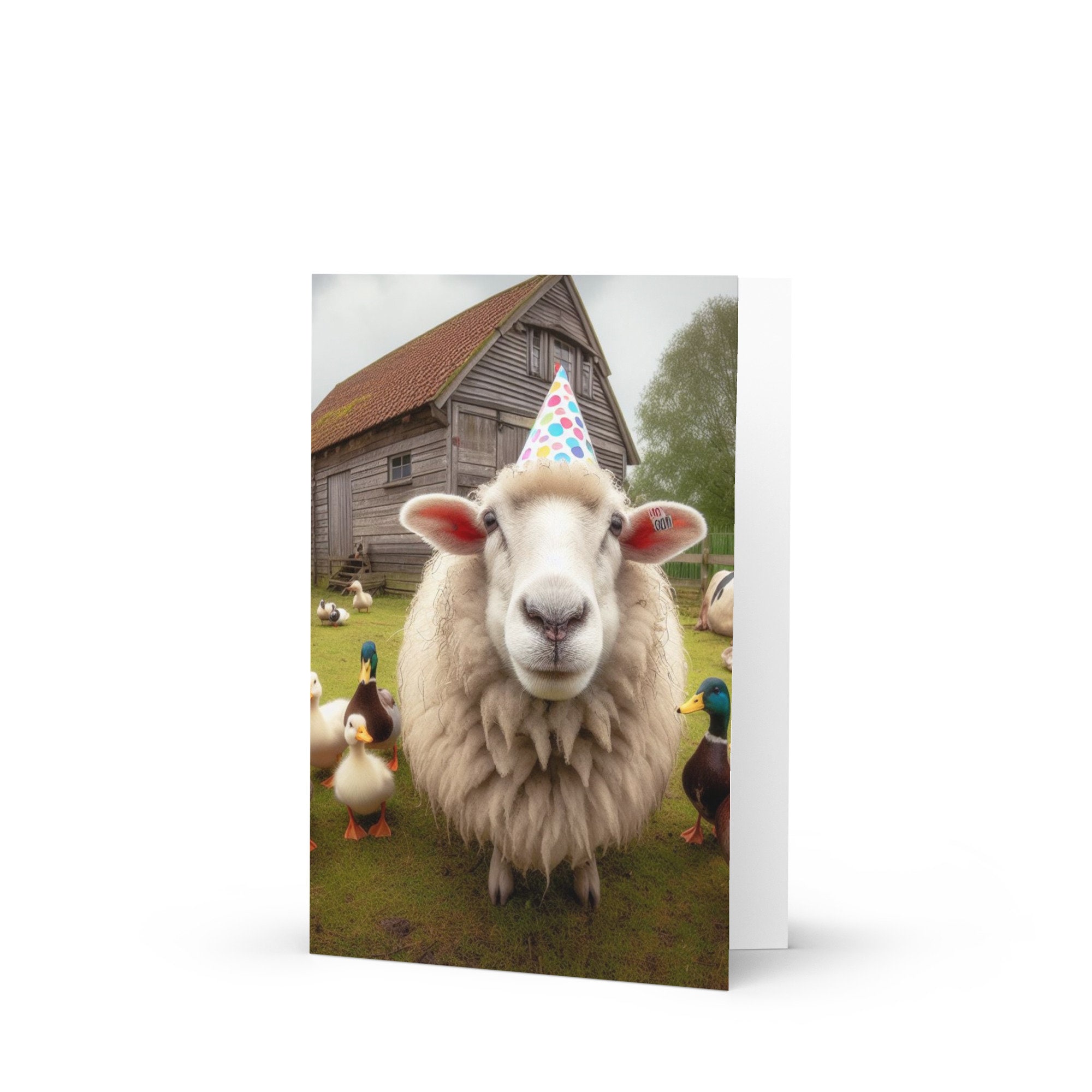 Happy Birthday Sheep Greeting Card/ Blank Inside /funny Birthday Card ...