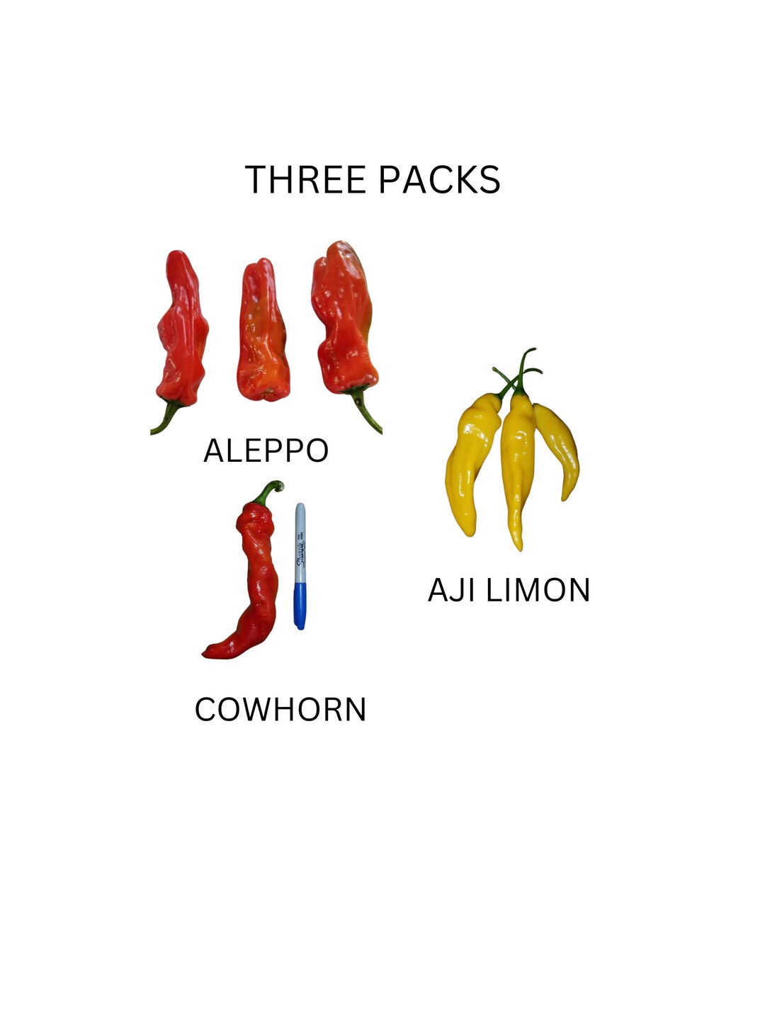 Aleppo, Aji Limon & Cow Horn Pepper Seeds – Grow a Trio of Bold ...
