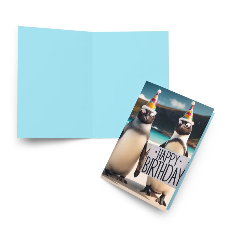 Funny Penguin Birthday Card | Cute Animal Greeting | Blank Inside for ...