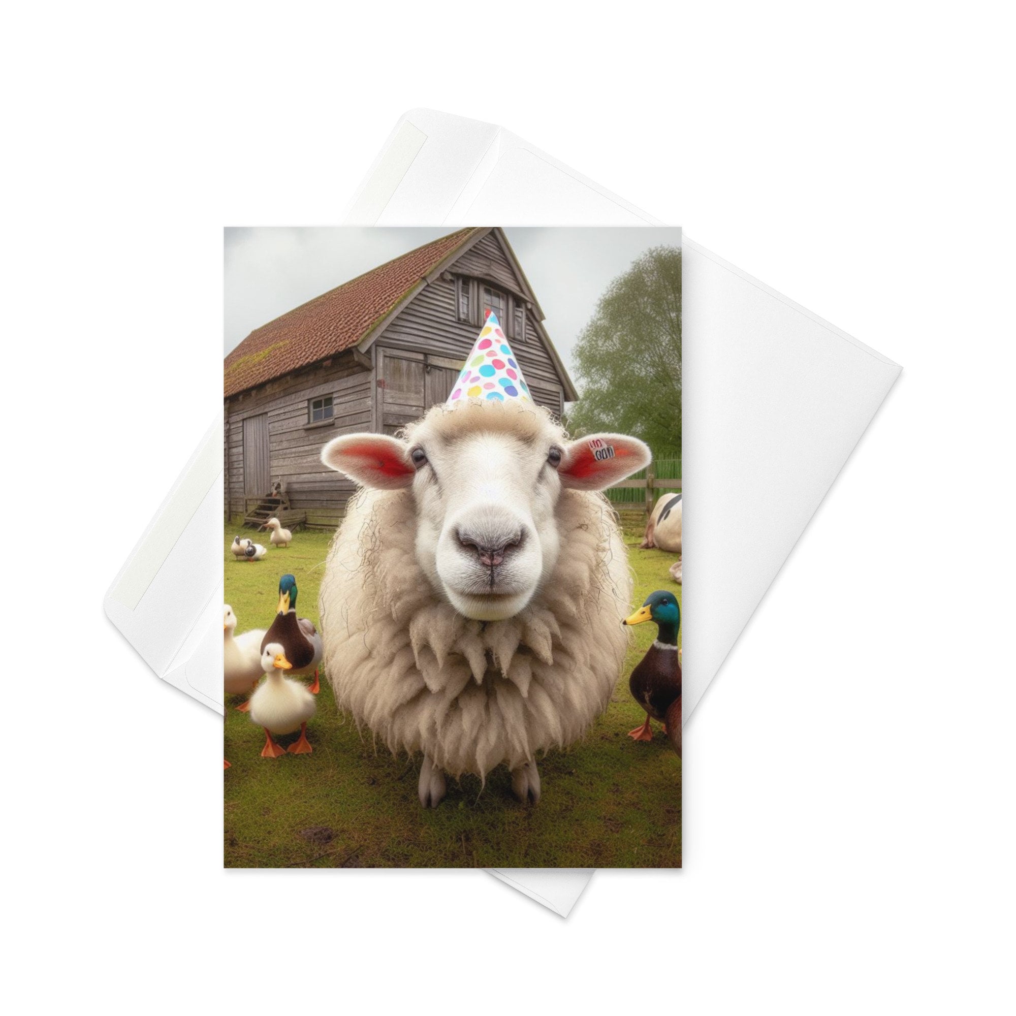 Happy Birthday Sheep Greeting Card/ Blank Inside /funny Birthday Card ...