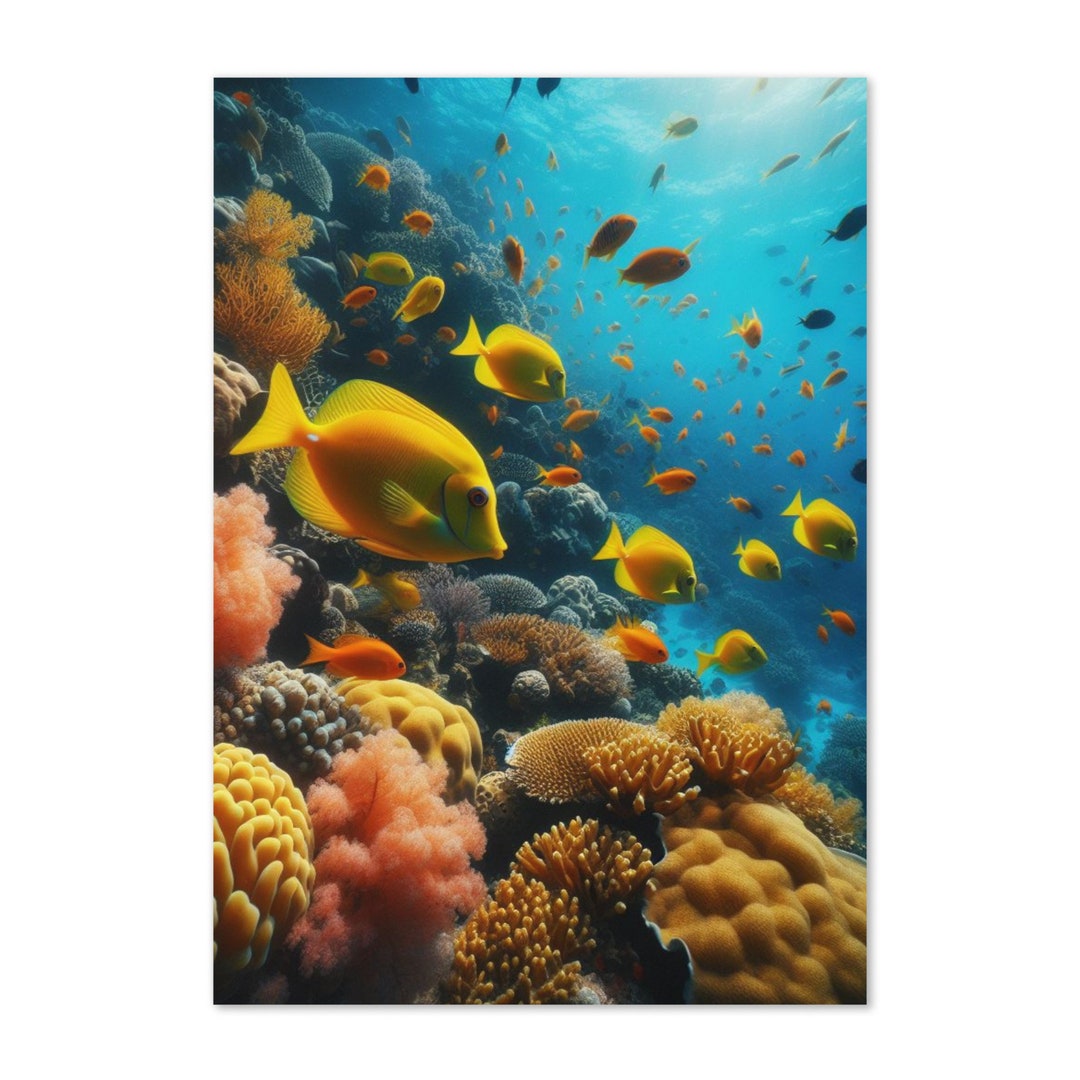 Colorful Tangs Greeting Card – Blank Inside, Tropical Fish Design ...