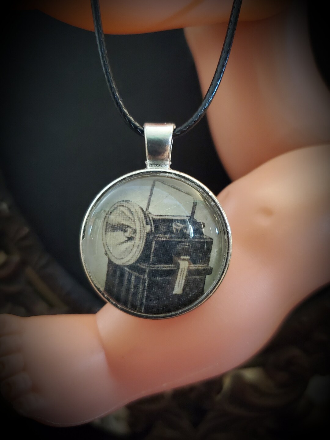 Old Fashioned Flashlight Cabochon Necklace - Etsy