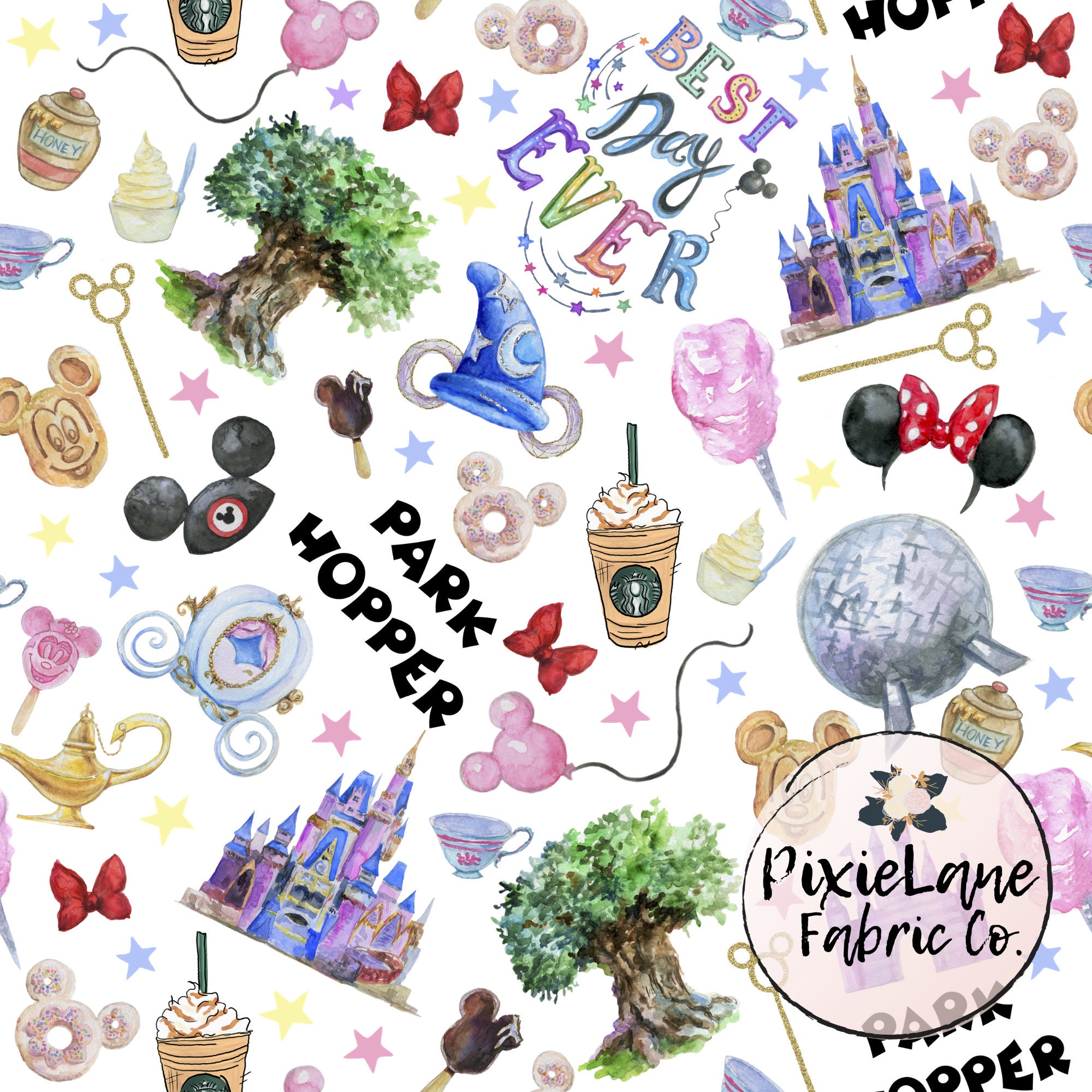 Park Hopper Disney World Fabric by Yard Bullet Double Brushed | Etsy