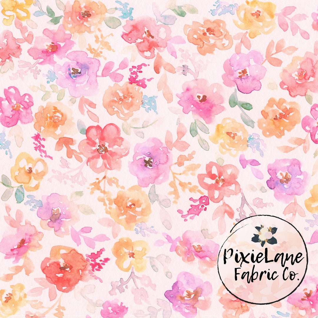 Peach Floral PREORDER Fabric by Yard Bullet Double Brushed - Etsy