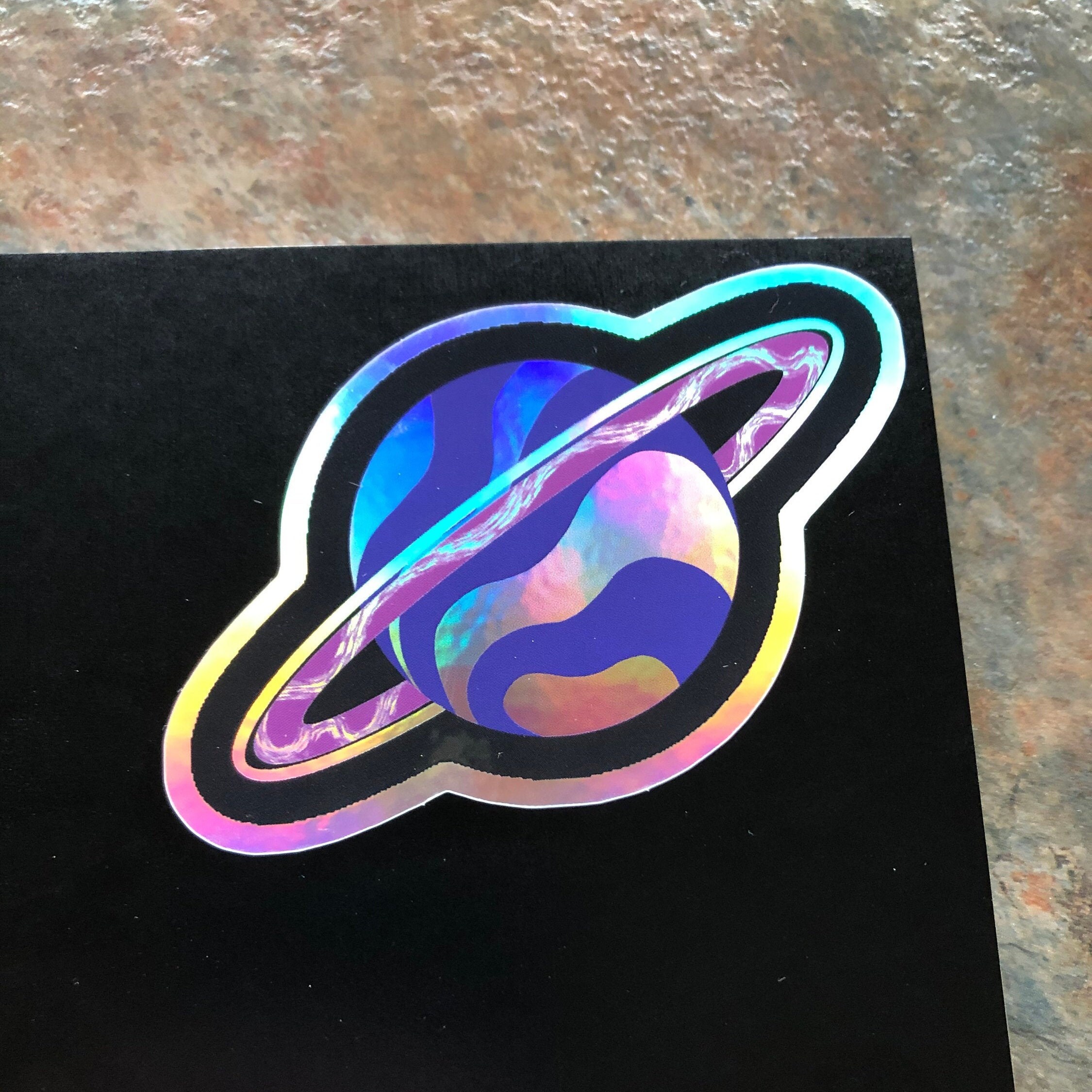 Holographic Vinyl Sticker Saturn - Etsy.de