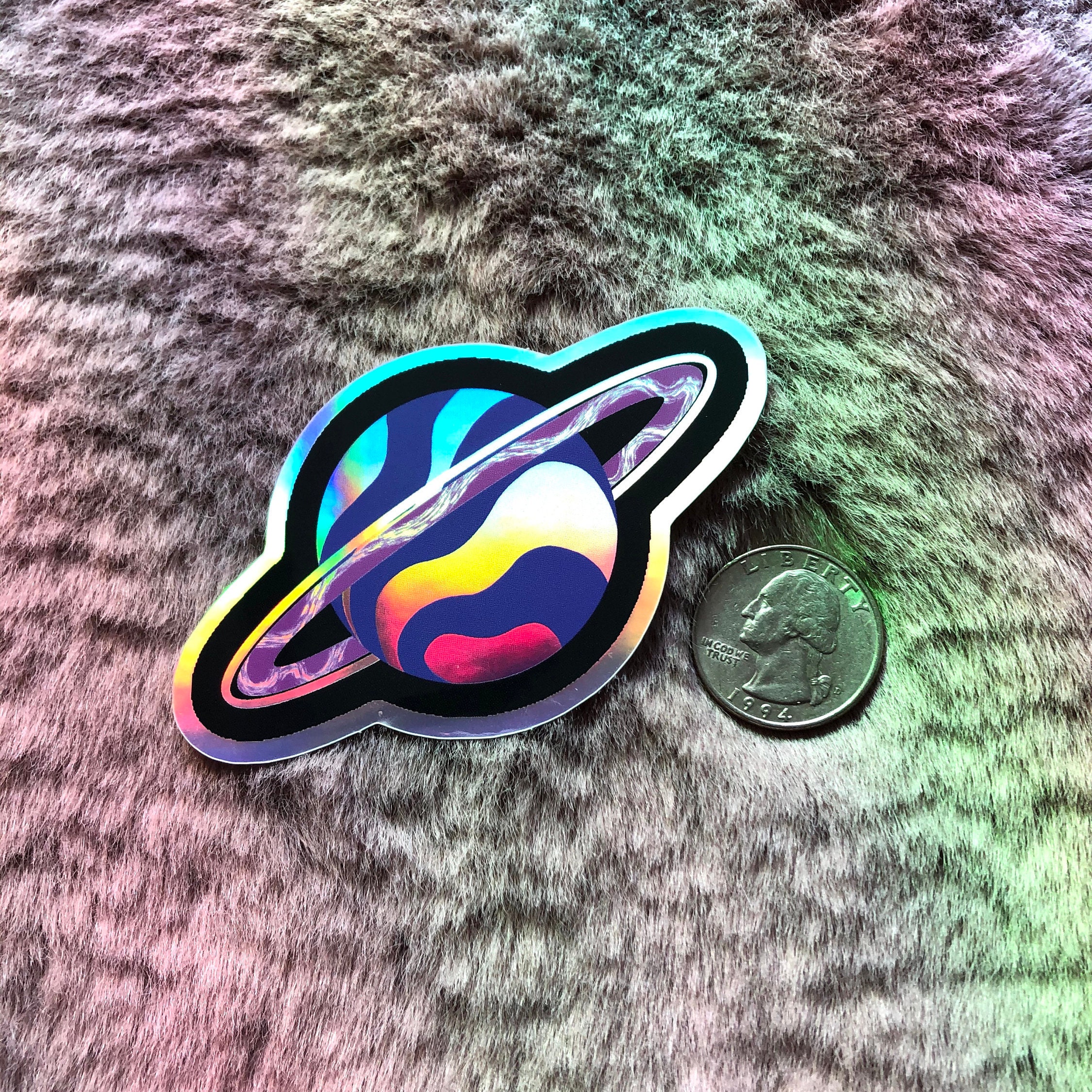Holographic Vinyl Sticker Saturn - Etsy.de