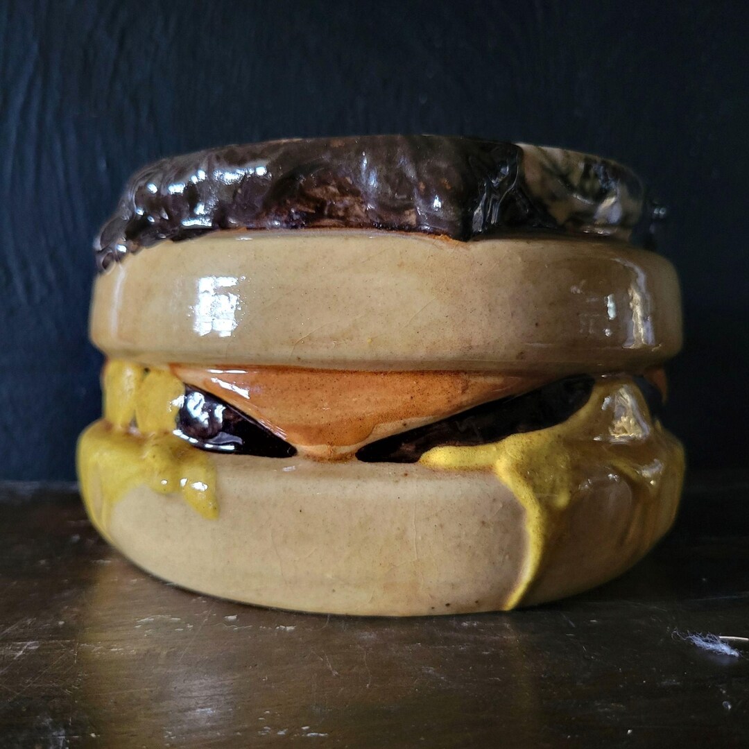 Vintage Cheeseburger Cachepot, Funky Containers, Eclectic Decor, Faux ...