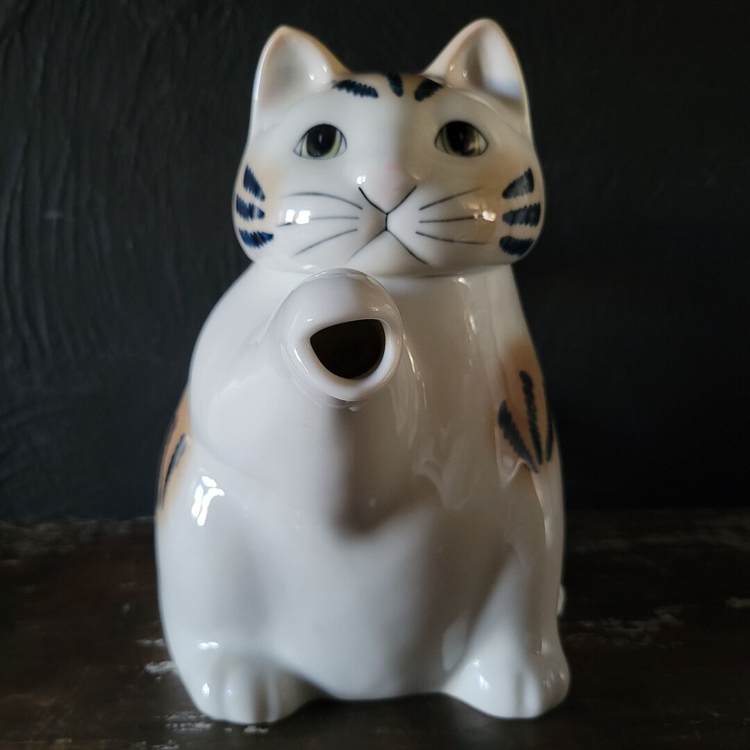 Vtg Henriksen Large Cat Teapot With Original Sticker, Unique Teapots ...