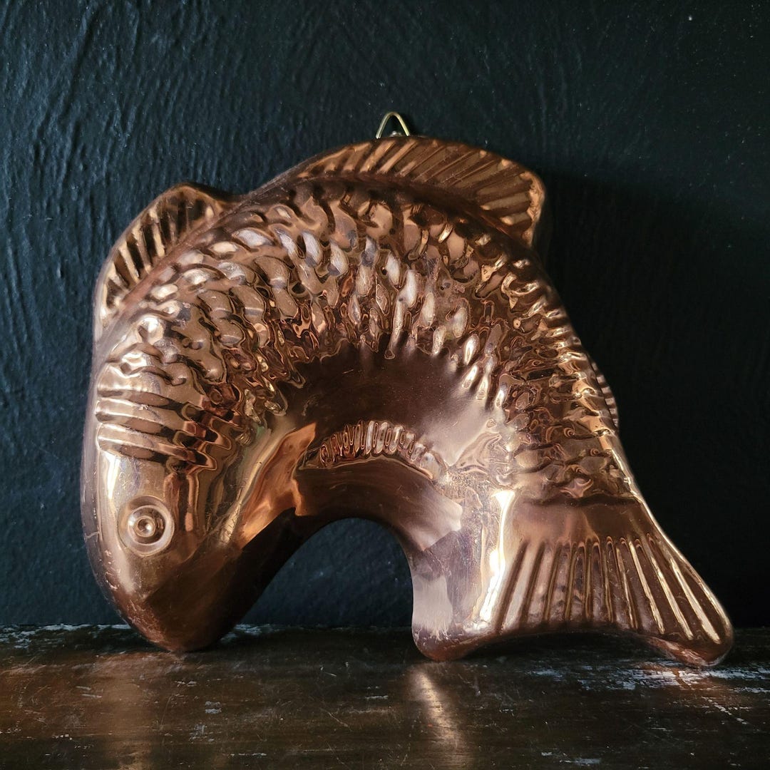 Vintage Copper Fish Mold Wall Decor Mold With Hanging Loop - Etsy