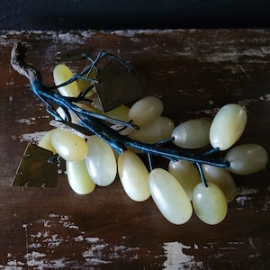 Vintage MCM Jade Grape Cluster Polished Stone Grapes Stone - Etsy