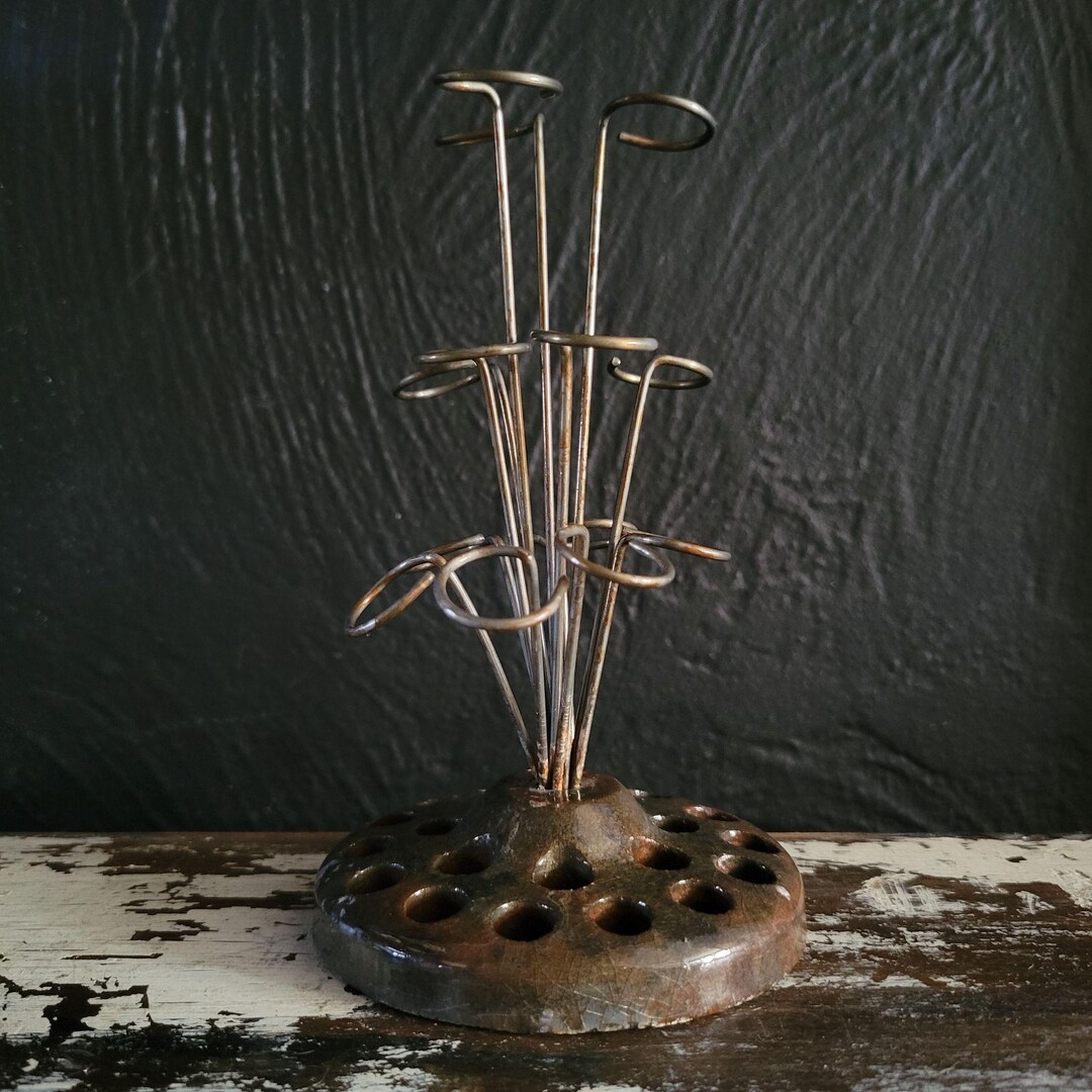 Vintage Weighted Wire Flower Frog With Tall Looped Style for Floral ...