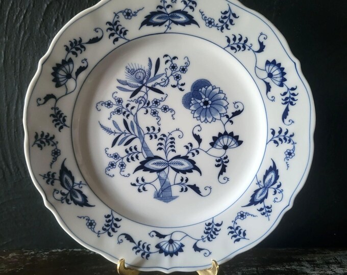Blue Danube Dinner Plate Floral Pattern & Scalloped Edge, Blue and ...