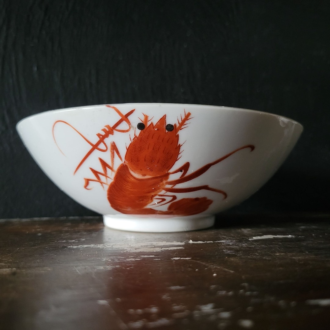 Vintage YY Ebi Hand Painted Porcelain Shrimp Prawn Bowl *read - Etsy