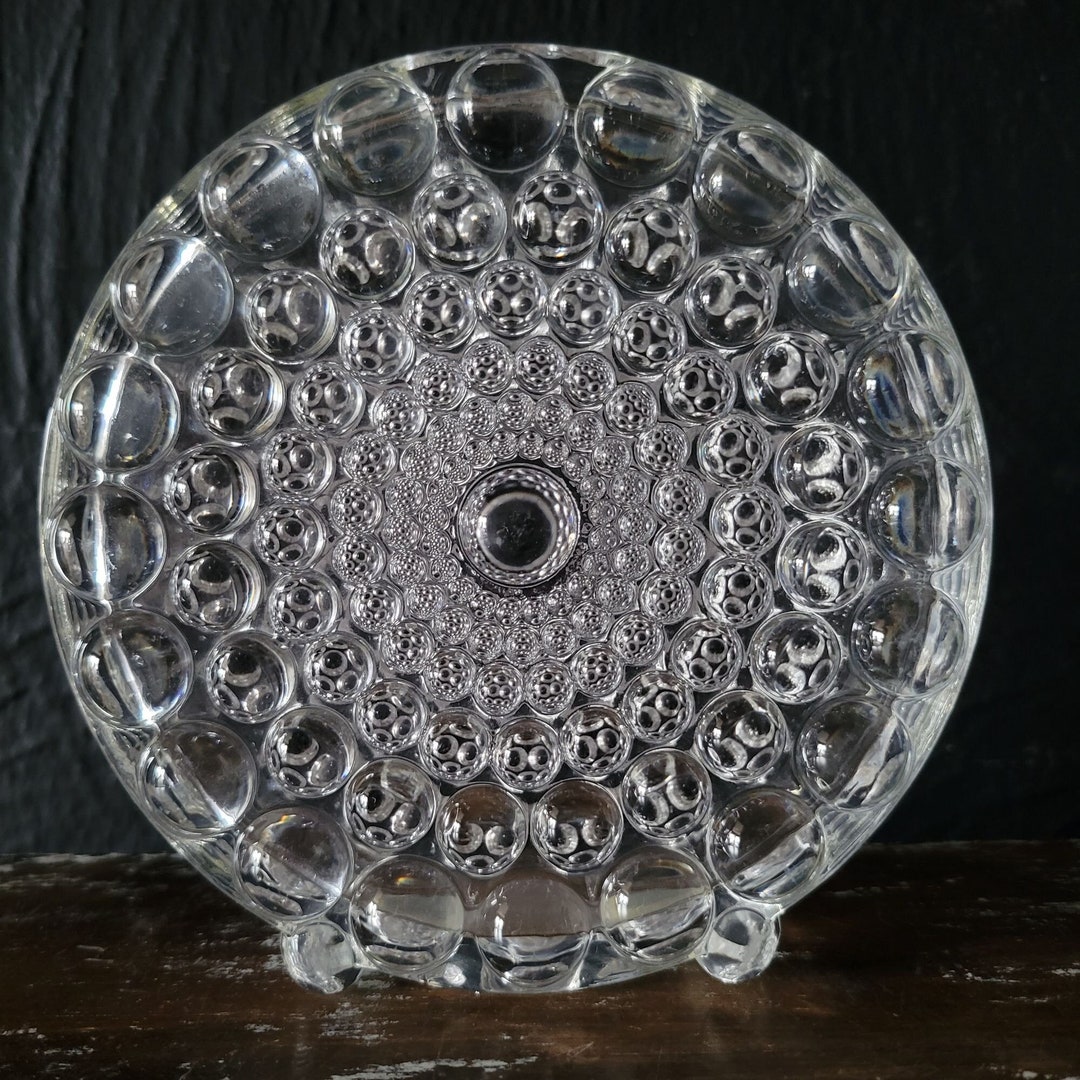 Vintage Mid Century Circular Clear Glass Bubble Flower Vase, Unique Bud ...