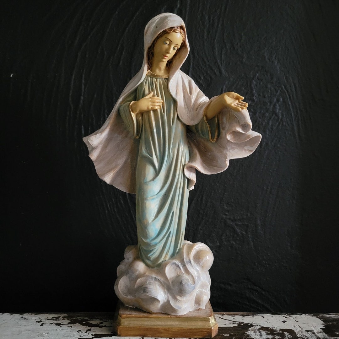 Large Vtg Fontanini Depose Italy Virgin Mary Statue, Religious Icon ...