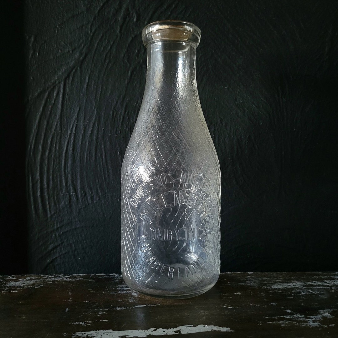 Queen City Dairy Cumberland MD Quart Milk Bottle With Bottle Cap ...