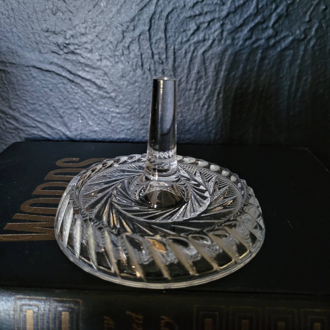 Vintage Cut Glass Ring Holder - Etsy