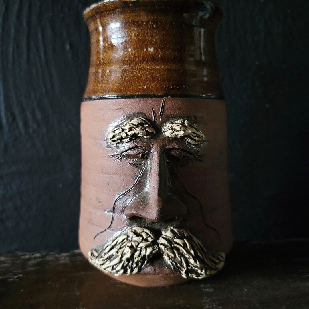 Vintage Studio Pottery Face Vase, Face Cup, Unique Vase, Funny Face Vase, Signed - Etsy