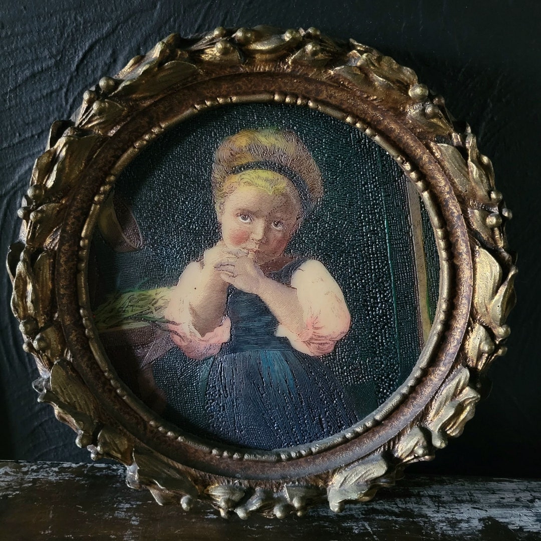 Vintage Artinini Etched Engraving in Gilded Frame, Innocence, by Artini ...