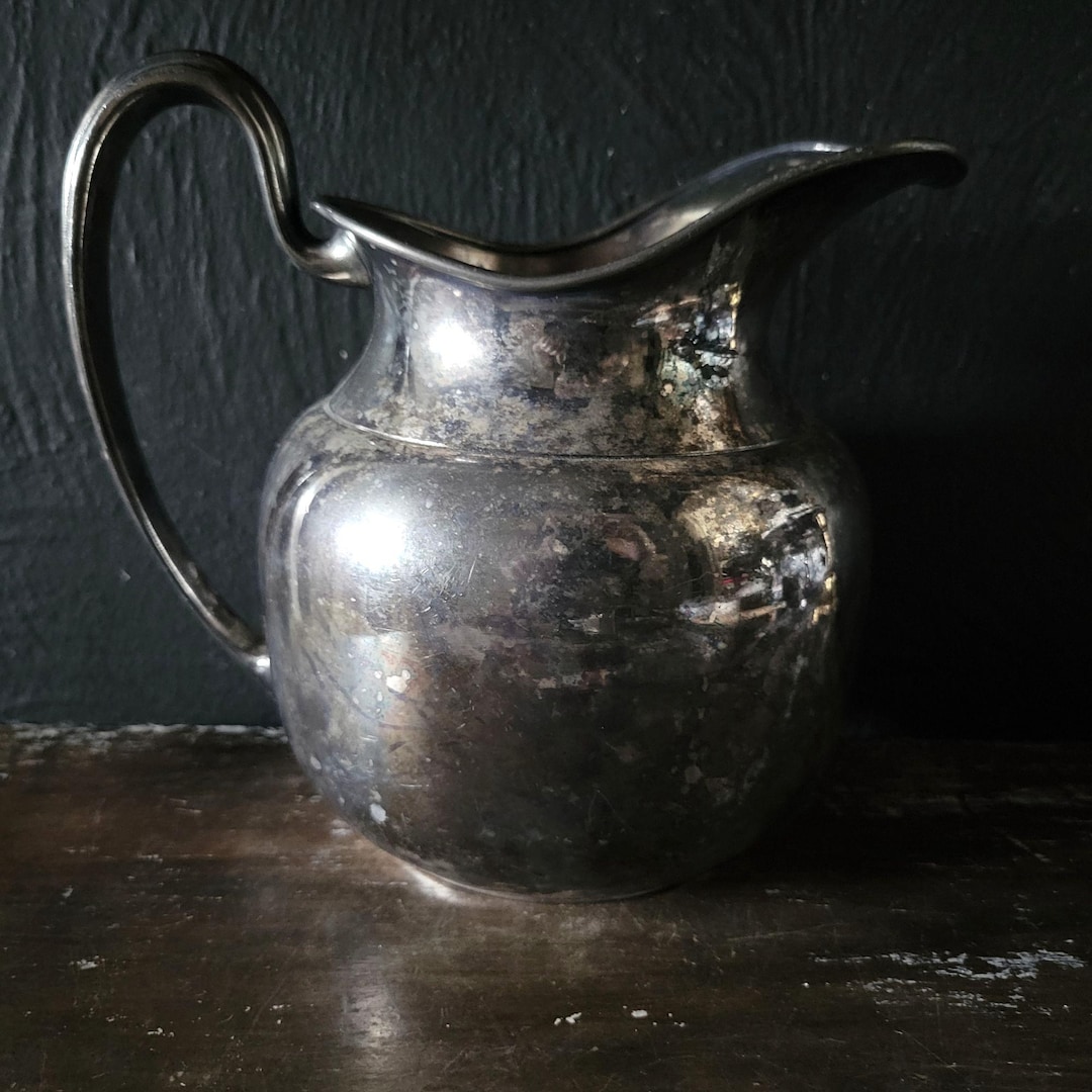 Vtg EPBM Silverplate Squat Pitcher, English Cottagecore, Unique Vase ...