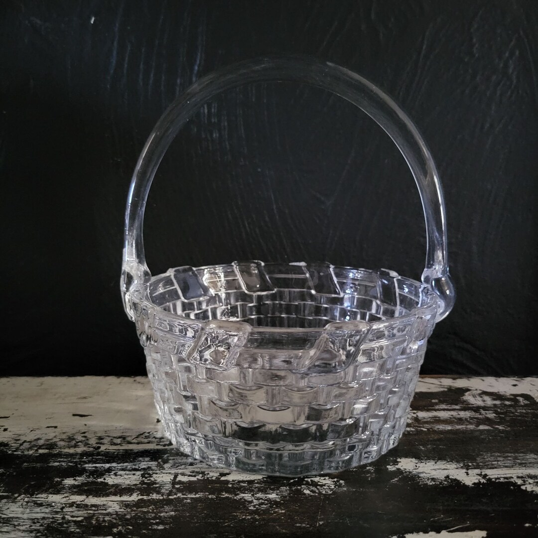 Williams-sonoma Clear woven Clear Glass Easter Basket, Easter Decor - Etsy