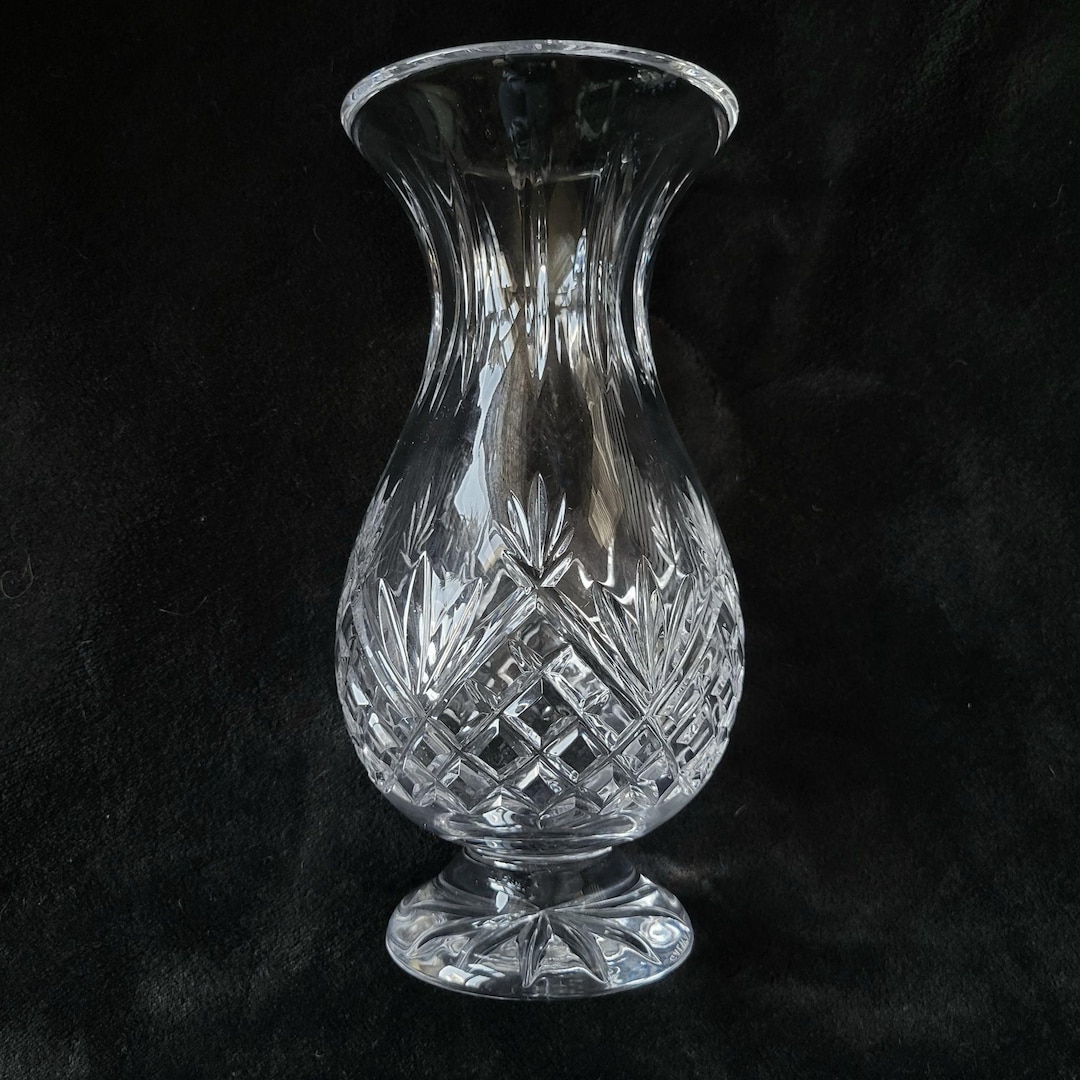 Vtg Galway Crystal Footed Vase, Galway Irish Crystal Vase 9.875 Signed ...