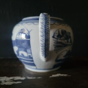 Vintage Chinoiserie Milk Jug, Blue and White Jug, Chinese Pitcher ...