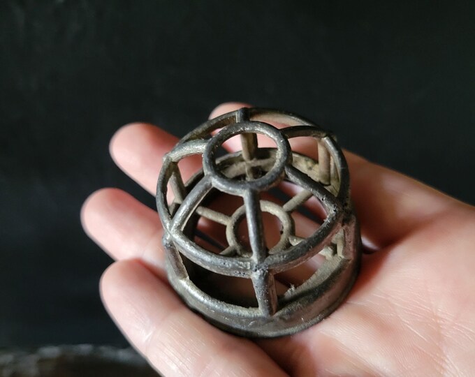 Mini Vintage Metal Cage Flower Frog Floral Arrangement, Farmhouse ...