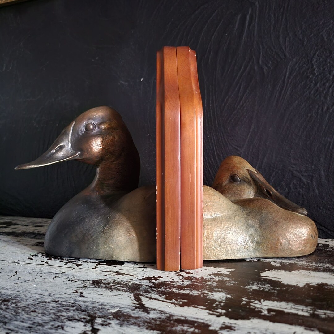 Vintage Duck Head Bookends, Cabin / Lake House Decor, Cottagecore ...
