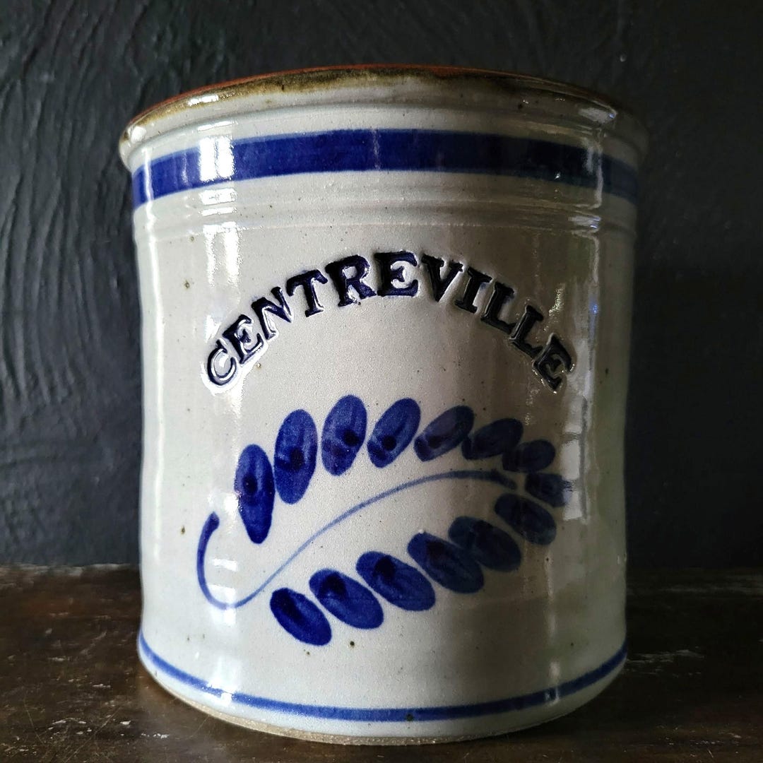 Vtg Mark Essig Stoneware Crock Centreville Virginia Pottery Crock ...