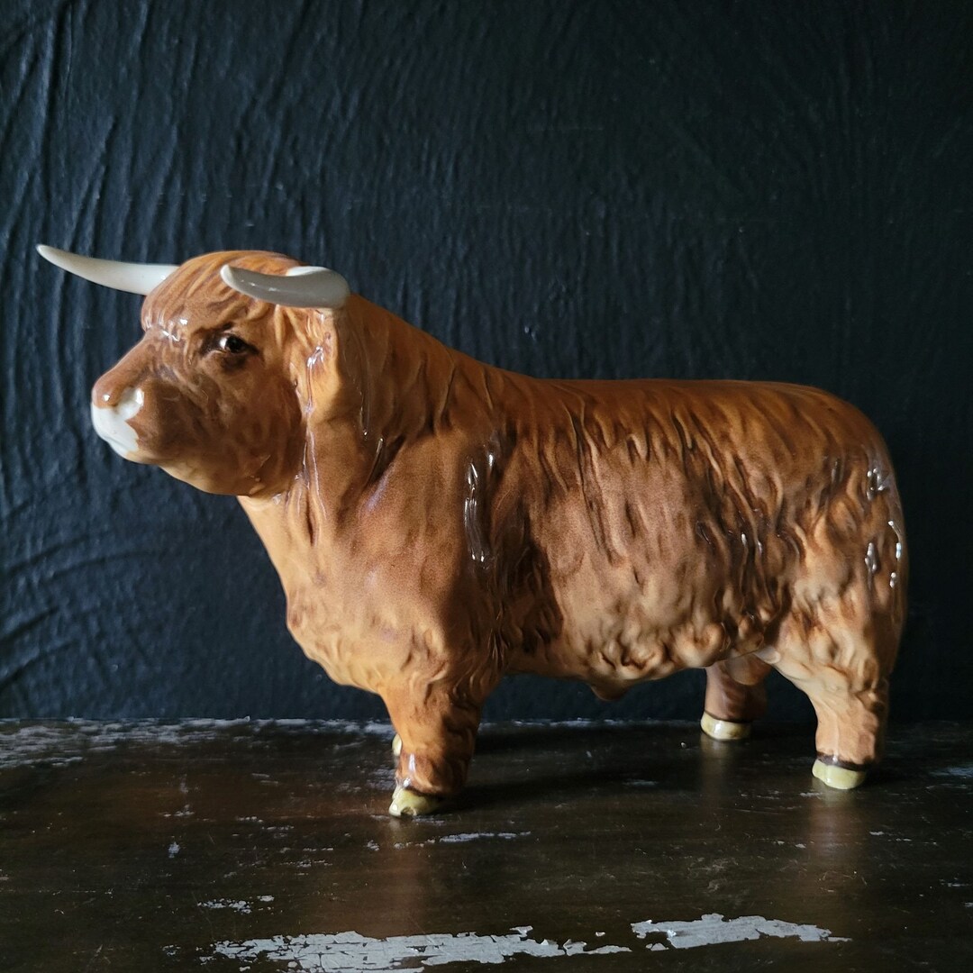Vintage Beswick Highland Bull No 2008 With Original Sticker *read - Etsy