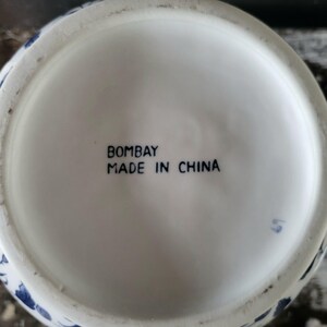 Large Vintage Bombay Chinoiserie Blue & White Porcelain Vase, Herons ...