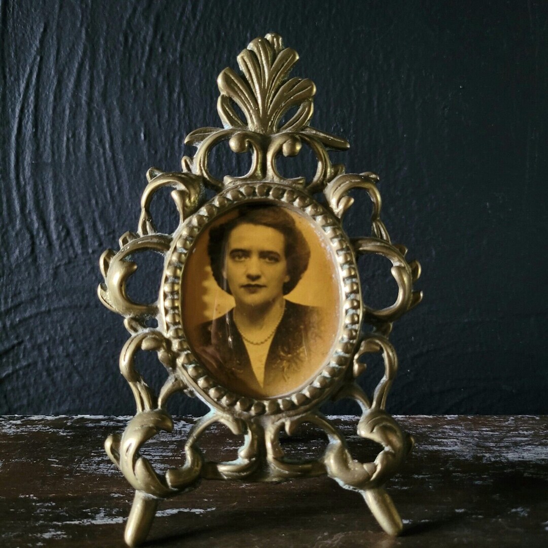 Vintage Ornate Brass Photo Frame Metal Scrollwork Picture Frame With ...