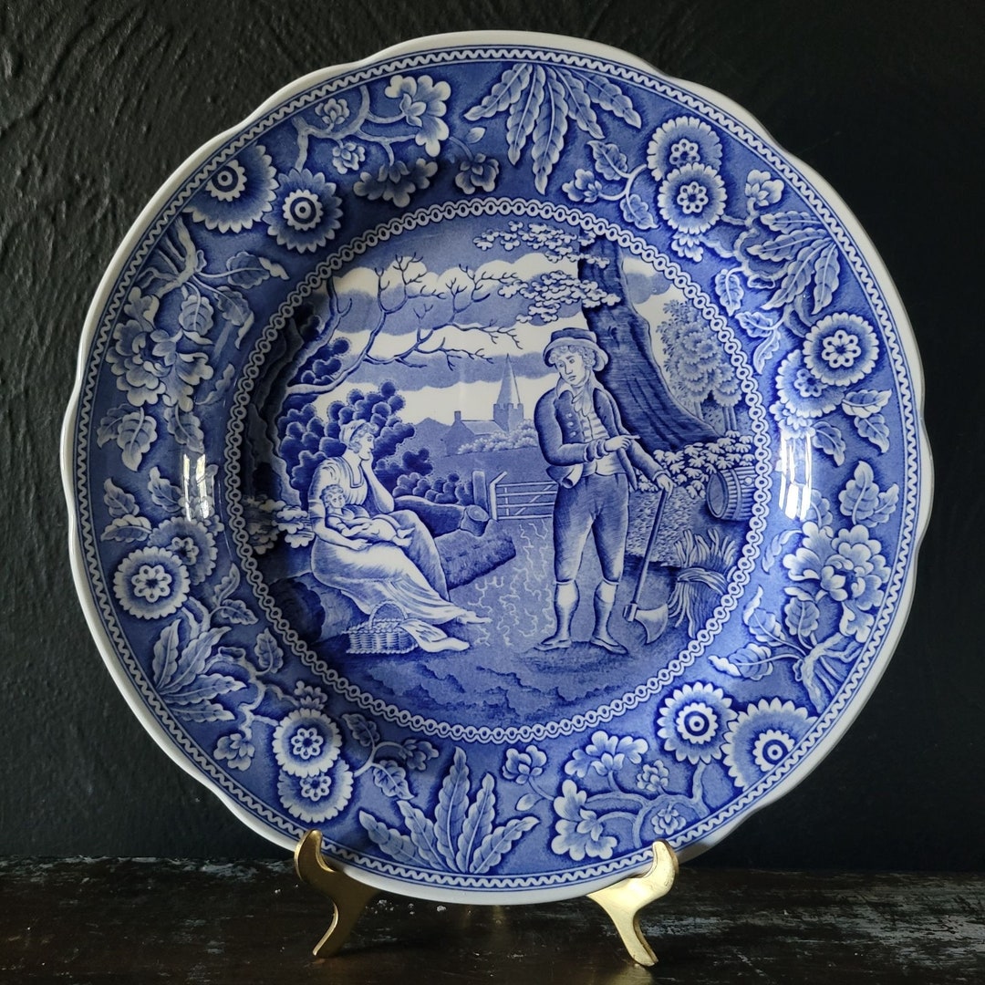The Spode Blue Room Collection Woodsman Dinner Plate, Vintage Spode - Etsy