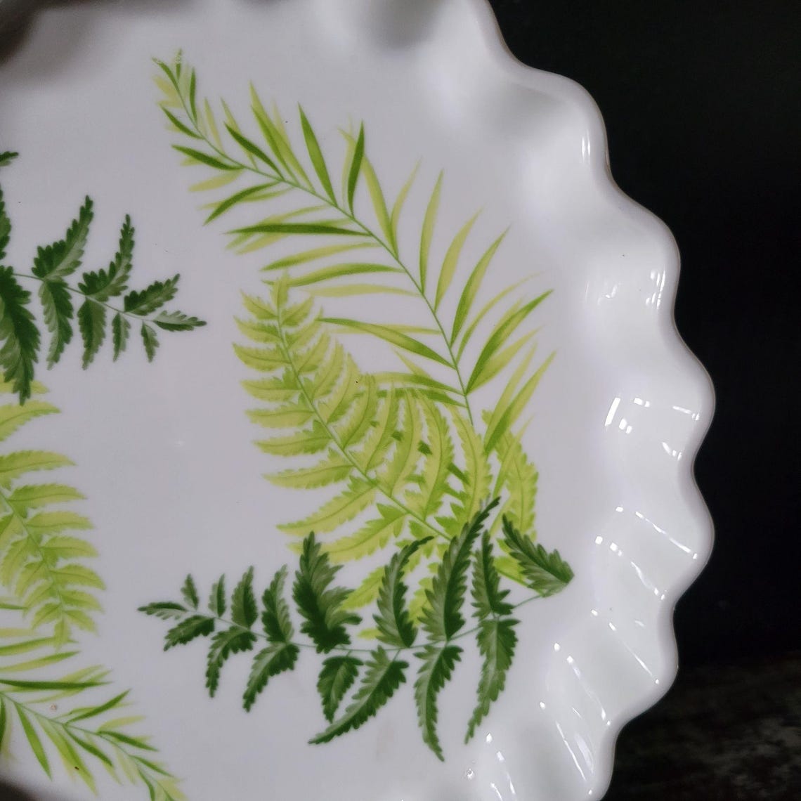 Vintage Shafford Enchantment Fern Leaf Porcelain Pie Dish Quiche Pie ...